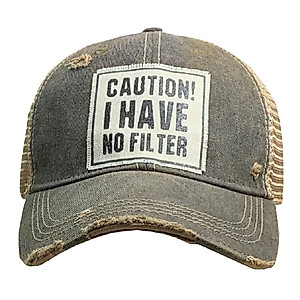 VINTAGE LIFE Distressed Baseball Caps Funny Trucker Hats with Sayings, Unisex (No Filter (Rust))
