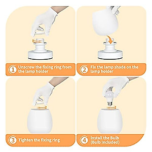 MAINDECO Small Touch Bedside Table Lamp, 3 Way Dimmable Touch Control & USB Charger Ports Desk Lamp,Small Place Nightstand Night Lamp for Bedroom -Bulb Included
