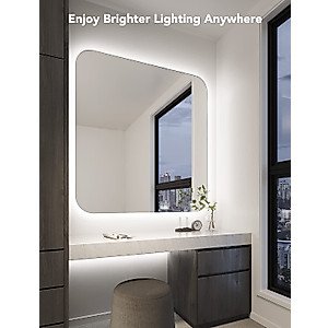 Govee 32.8ft White LED Strip Lights, 6500K Dimmable LED Light Strip with Control Box, Bright 600 LEDs, Daylight White Lights for Mirror, Under Cabinet, Living Room, Study, Wardrobe, 2 Rolls of 16.4ft