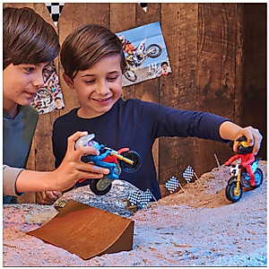 Supercross, Race and Wheelie Competition Set, Includes Ricky Carmichael and Ken Roczen Bikes and Deluxe Ramp, Kids Toys for Boys Aged 3 and Up