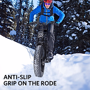 OUXI V8 Electric Bike Adults, Electric Mountain Bike with 750W Motor 48V 15Ah Removable Larger Battery 31MPH 20'' Fat Tire E Bike Shi-Mano 7-Speed Adult Electric Bicycles (Black)