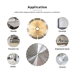 WHIRLWIND USA LSS 14 Inch Diamond Saw Blade,Dry or Wet Cutting Concrete Saw Blades for Sharp Cutting Concrete Marble Granite Brick Masonry,Broadened Cutter Head