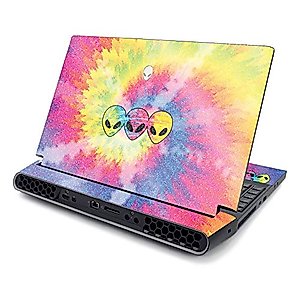 MightySkins Glossy Glitter Skin Compatible with Alienware Area-51M 17" (2019) - Groovy Aliens | Protective, Durable High-Gloss Glitter Finish | Easy to Apply and Change Style | Made in The USA