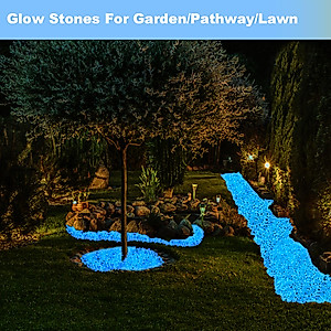 1000pc Glow in The Dark Rocks Outdoor Decorative Stones Glowing Pebbles for Aquarium Decoration, Driveway & Garden, White