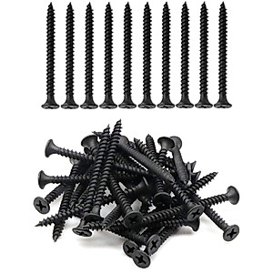 IMScrews 100pcs #8 x 2 Flat Head Phillips Drywall Screws Fine Thread Sharp Point Wood Screw, Carbon Steel 1022A, Black Phosphate