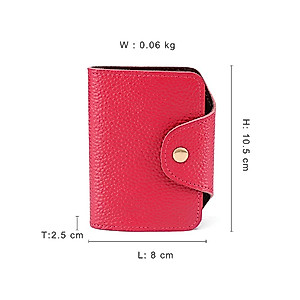 Brass Tacks Leathercraft Full Leather Card Cases for Women 11 Card Position 10 Colors Small Women's Wallet (Pink)