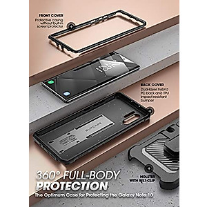SUPCASE Unicorn Beetle Pro Series Case for Samsung Galaxy Note 10 (2019 Release), Full-Body Rugged Holster & Kickstand without Built-In Screen Protector (Black)