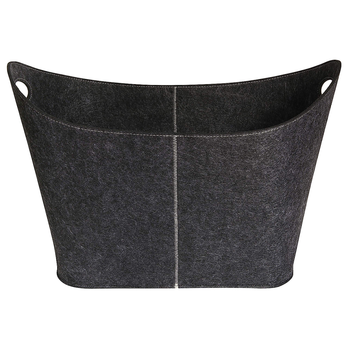 VIIRKUJA XXL Log Basket | Firewood Basket Made of Extra Thick Felt | Dark Grey | Felt Basket with Reinforced Handles for Firewood | Large