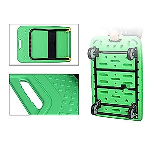 Generic Hand Truck Foldable Push Hand Cart for Loading and Storage Platform Truck Trolley with 360 Degree Swivel Wheels Large Loading Capacity Folding Cart (Color : Q 1), Black,blue,green