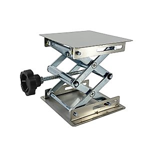 TEXALAN(R) Lab Jack Stainless Steel Lift Table Mini Scissor Jack 4"x4"x6" Max Load 6.6 lbs/3kg