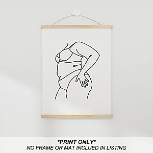 heilkee Feminist Wall Art Black and White Minimalist Line Art Prints for Bedroom Aesthetic Modern bathroom Decor Woman Body Positive Gifts(UNFRAMED 8x10in)