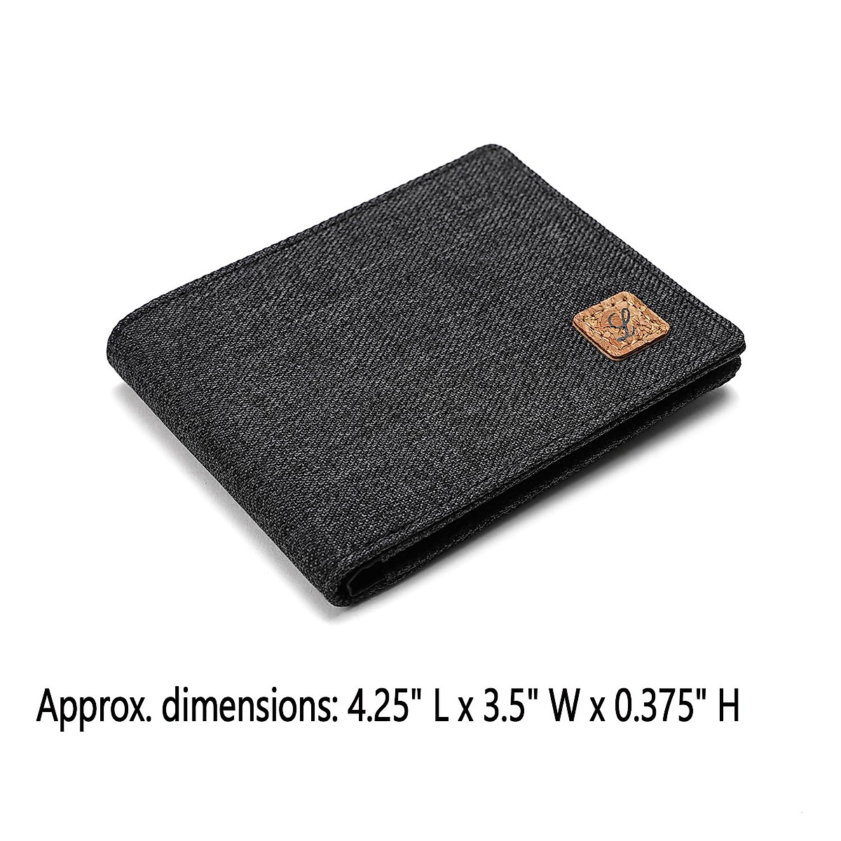 Lanyani Wallets For Boys Men Kids Teens Teenager Fabric RFID Blocking Bifold Wallet Small Thin (Crosshatch Black)