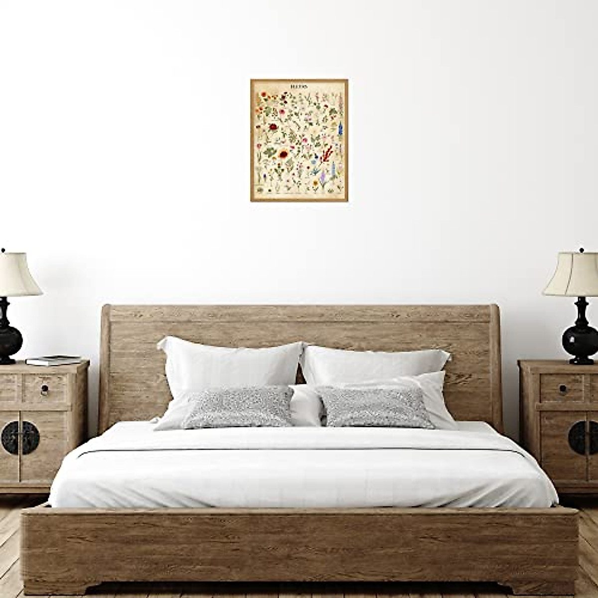 Botanical Wall Art Flower Poster - Set of 1 (11x14") Vintage Posters Wildflower Poster Botanical Poster, Vintage Wall Art Herb Poster Vintage Floral Prints For Wall Decor Flowers Wall Art - Unframed