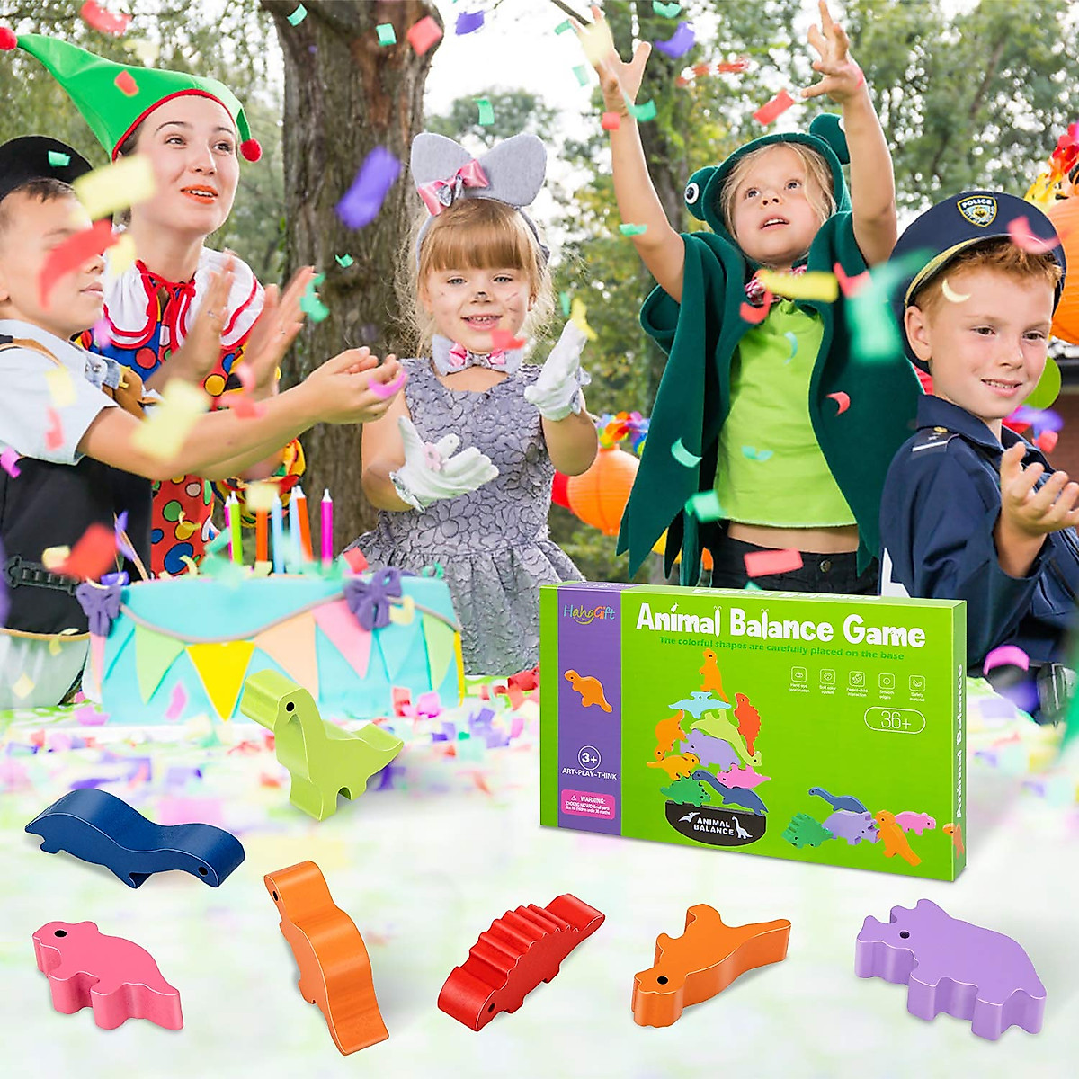 HahaGift Dinosaur Toys for Kids 3-5 Year Old Boys Gifts, Wooden Stacking Toddler Toys for 2 3 4 5 6 Year Old Boys Toys, Montessori Learning Toys Age 2-6 Year Old Boys Christmas & Birthday Gifts!