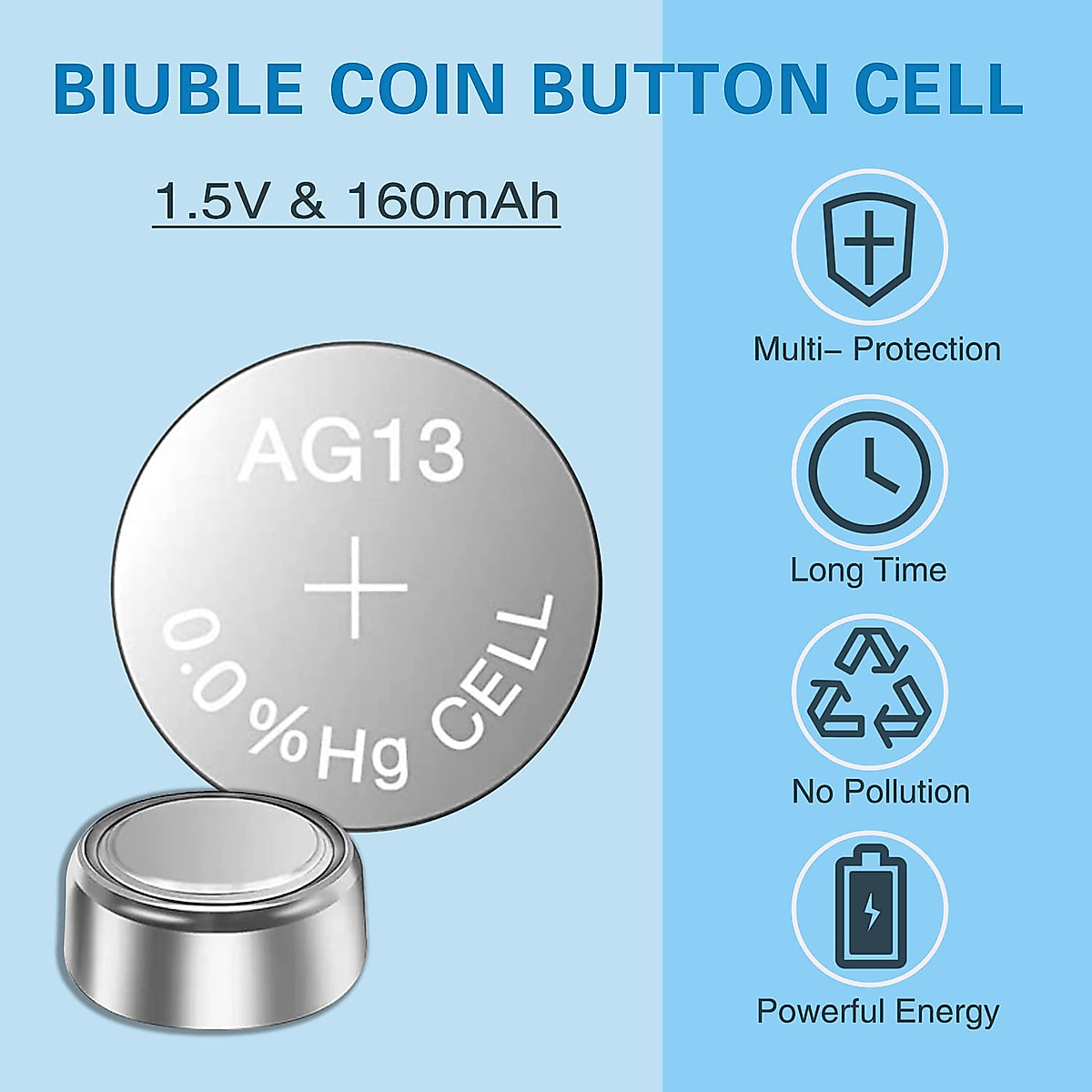 100 Pack AG13 LR44 Lr 44b l1154c SR44 Alkaline Batteries A76 357 303 1154 1.5 Volt Batteries Button Coin Cell Battery