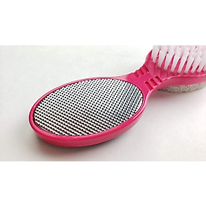 4 in 1 The Pedi Care Stick 4 Sided Pedicure Paddle Metal File and Emery Board Tool with Pumice Stone for Feet by DreamCut