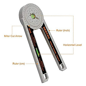 BEETRO Miter Saw Protractor, Perfect Molding Angle Gauge with Two Horizontal Bubbles for Crown Molding, Miter Cuts, Carpentry, and More