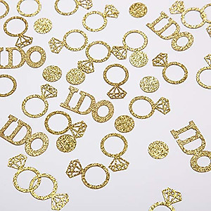 Gold Wedding Table Confetti ,Glitter Paper Diamond Ring Confetti, I Do Engagement Party Table Scatter,Bachelorette Bridal Shower Party Decorations