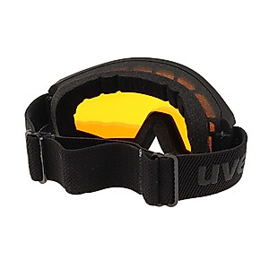 uvex mirrored anti-fog OTG ski & snowboard goggles with UV protection for women & men, athletic FM, black matt/green-LGL