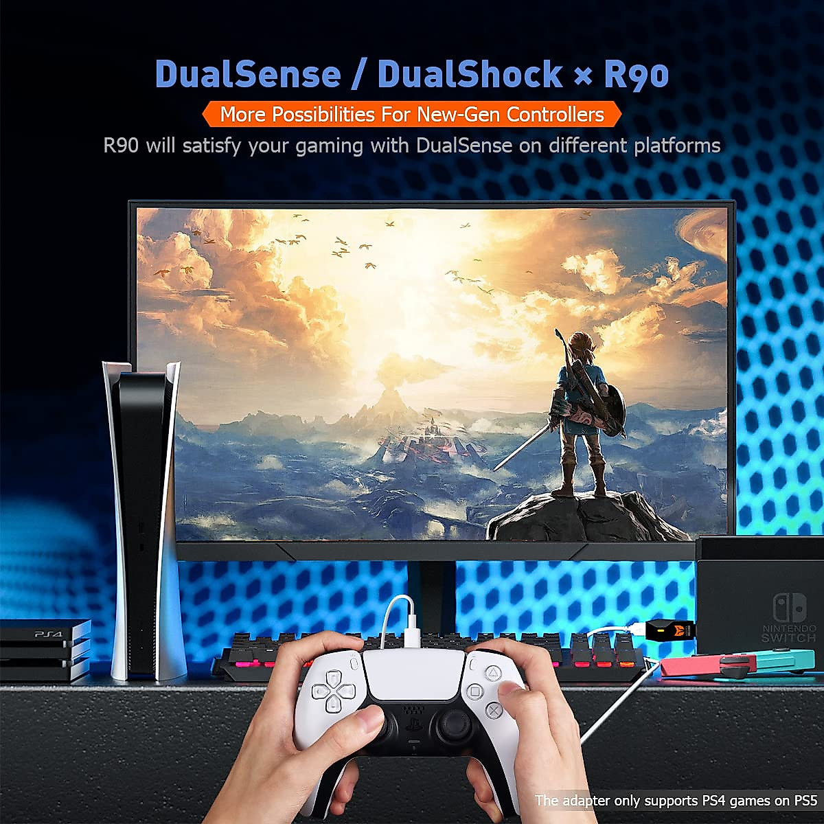 BIGBIG WON Controller Adapters, Wired Controller Adapter for Xbox Series X|S/Xbox One/One X|S/Xbox Elite Series/Elite Series 2/PS5/PS4 Wired Console Adapter for Switch/PS4/Windows 11&10 PC (1 Piece)