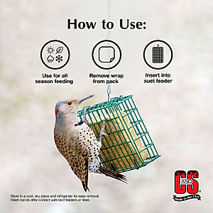 C&S Peanut Delight No Melt Suet Dough 11.75 Ounces, 8 Pack