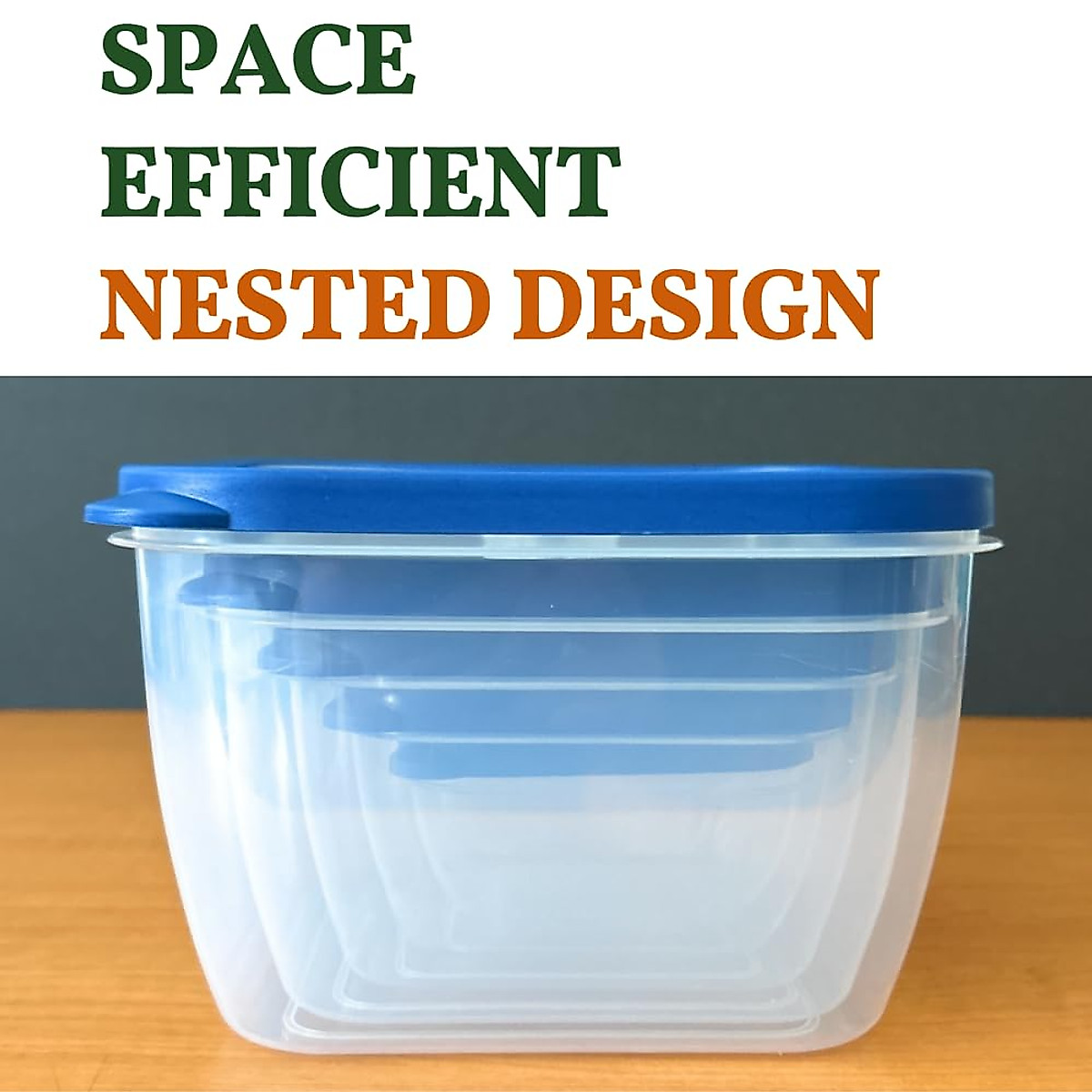 GODAGE 10-Piece Food Storage Containers with Vented Lids, Airtight and BPA Free, Stackable, Microwave, Freezer, and Dishwasher Safe (Blue)