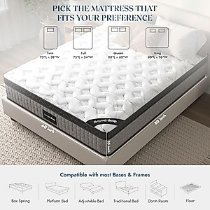 10" Queen Memory Foam Mattress & Cooling Mattress in a Box, Comfy Firm Mattress & Hybrid Mattress with Diamond Innerspring Hybrid & Cooling Gel Memory Foam, Pressure Relief and Support (10", Queen)