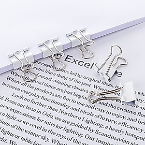 Small Binder Clips, 3/4 Inch ( 19mm ) Binder Clips, 50 Pack Mini Binder Clips (White)