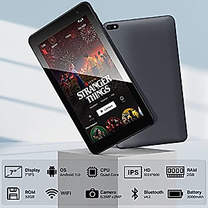 7 inch Tablet, Android 11, 2GB RAM 32GB ROM, Quad-Core Processor, Dual Camera, WiFi, Bluetooth, 128GB Expand, Google Play GMS Certified