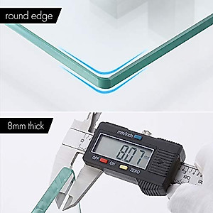 KES Glass Shelves for Bathroom, 15.8-Inch Bathroom Shelf with Rectangle Tempered Glass and Polished Chrome Bracket Wall Mount 2 Pack, BGS3201S40-P2