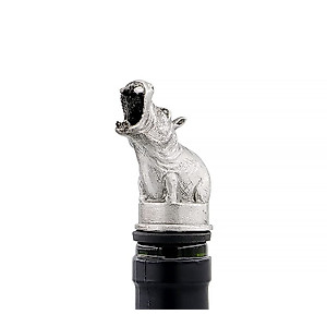 WOKHACH Animal Wine Aerator & Liquor Pourer for Bar,Home and Party Wine Pourer Aerator Festival Gift (Hippo Silver Gray)