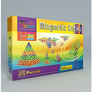 Veatree 160Pcs Magnetic Building Sticks Blocks Toys, Magnet Educational Toys STEM Toys for Kids and Adult, 3D Non-Toxic Building Toy with Storage Bag