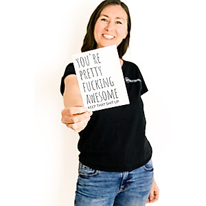 Oh Shirt and More LLC You're Pretty Fucking Awesome, Funny Thank you Card with envelope, Funny Sarcastic Encourage Thanks Greeting Card