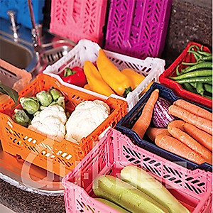 AYKASA Collapsible Storage Bin Container Basket Tote, Folding Basket Crate Container : Storage, Kitchen, Houseware Utility Basket Tote Crate Mini-Box (Green)