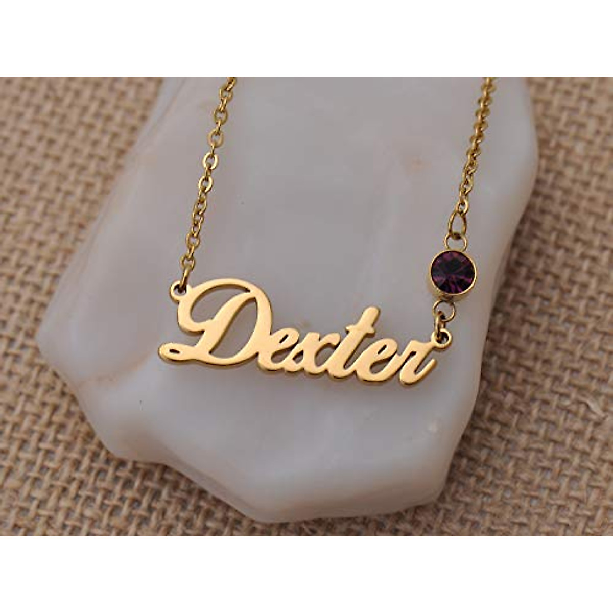 GR35Z9 Personalized Birthstone Name Necklace for Women Cobi