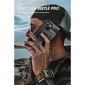 SUPCASE Unicorn Beetle Pro Series Case for iPhone 13 (2021 Release) 6.1 Inch, Built-in Screen Protector Full-Body Rugged Holster Case (Black)