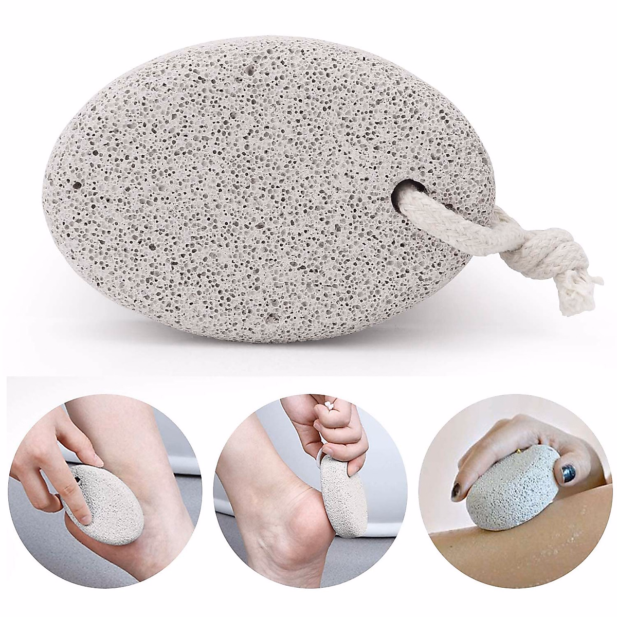 NIUTA【Factory Direct】Pedicure Foot Rasp File Callus Remover, Double-Sided Colossal Foot Rasp Foot File And Callus Remover For Dead Skin (Pumice Stone-Natural), Gray, 2 Count