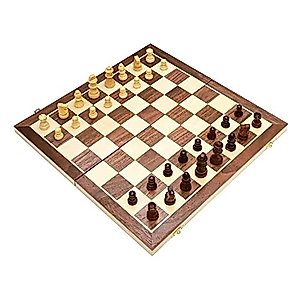 RUVOO Chess Game Chess Set Chess Board 11" Wooden Folding Chess Boards, Handcrafted Portable Travel Chess Game for Beginner Tournament Chess Board Set Board Game