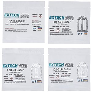 Extech PH103 Tripak Buffer Pouches 4, 7 and 10 pH with Rinse Solution Kit