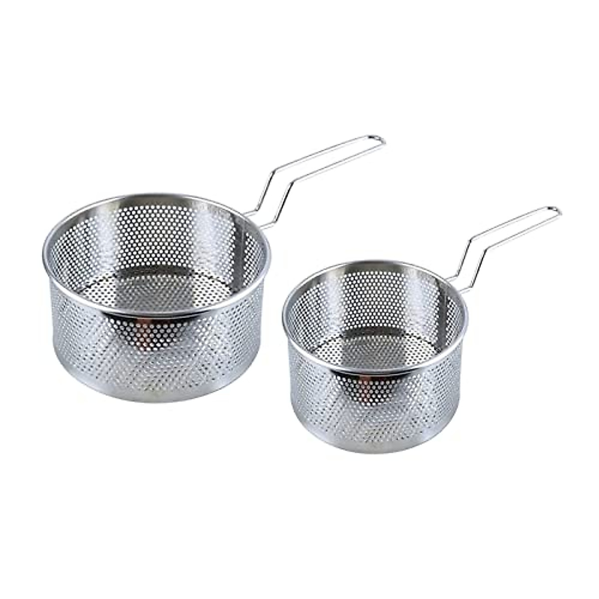 JUNXIAN Deep Frying Basket Stainless Steel Frying Basket Kitchen Frying Basket Noodle Dumpling Strainer Frying Pan Frying Basket Frying Net(Large)