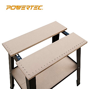 POWERTEC Universal Tool Stand with MDF Split Top and WEN Bench Grinder Stand with Water Pot