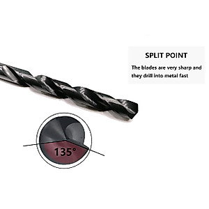 DelitonGude 17/64"inch HSS M35 Cobalt Twist Drill Bit,High Speed Steel,Pack of 5,Suitable for Steels,Cast Iron,Stainless Steel,Copper and Other Hard Metals（17/64inch）