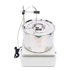 10L Thermostatic Magnetic Stirrer Digital Heating Lab Mixer Lab Thermostat 0-1400Rpm Heat-Gathering Magnetic Stirrer Water Oil Bath 400℃ Thermostat Tool with Hot Plate