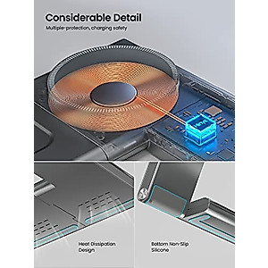 3-in-1 Foldable Magnetic Wireless Charger with MagSafe Charger Stand, Fast Magnetic Charging Station for iPhone 14/13/12 Series, iWatch 8/7/6/SE/5/4/3/2, AirPods 3/2/Pro (with QC 3.0 Adapter)