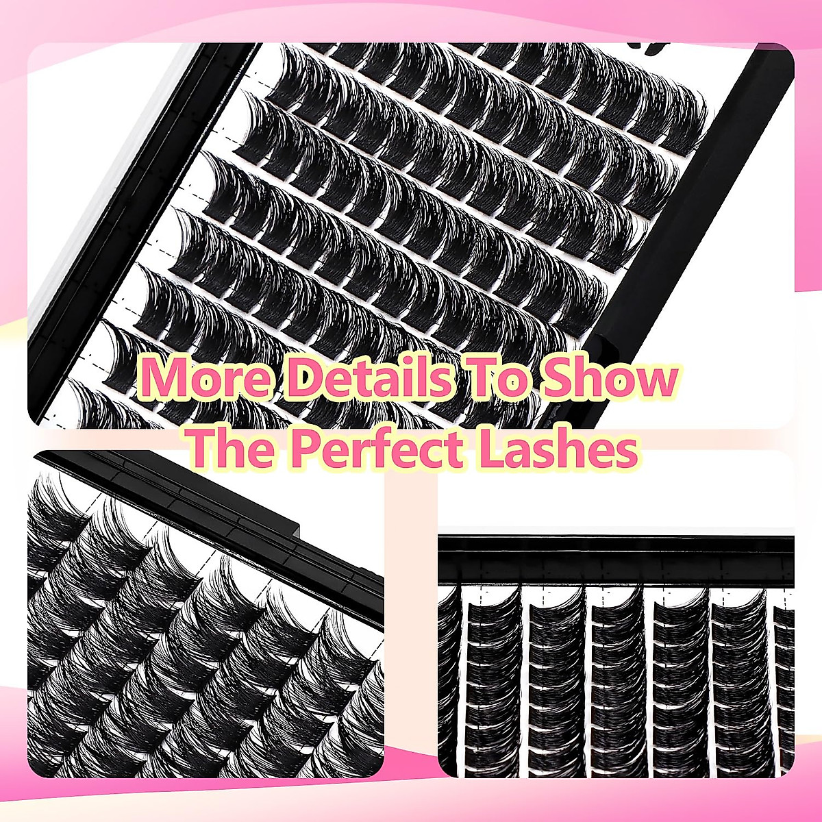 Large Tray,10-20mm to Choose DIY Eye Lashes Extensions 120 Cluster Wide Stem Eyelashes Soft and Lightweight Individual False Eyelashes Dramatic Look (20mm)