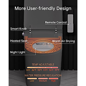 EPLO Smart Toiet with Tank and Bidet Built In,Auto Open Close,Blackout Flush,Auto Flush,Heated seat,Foot Sensor Operation,One Piece Elongated Modern Bidet Toilet Combo G20PRO