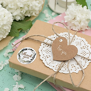 Louise Maelys 1.5 Inch Thank You Stickers for Wedding, Birthday, Bridal, Shower, Packaging, Small Business, Envelope, Gifts, 500pcs Per Roll Round Thank You Label Sealing Stickers with Plant Pattern