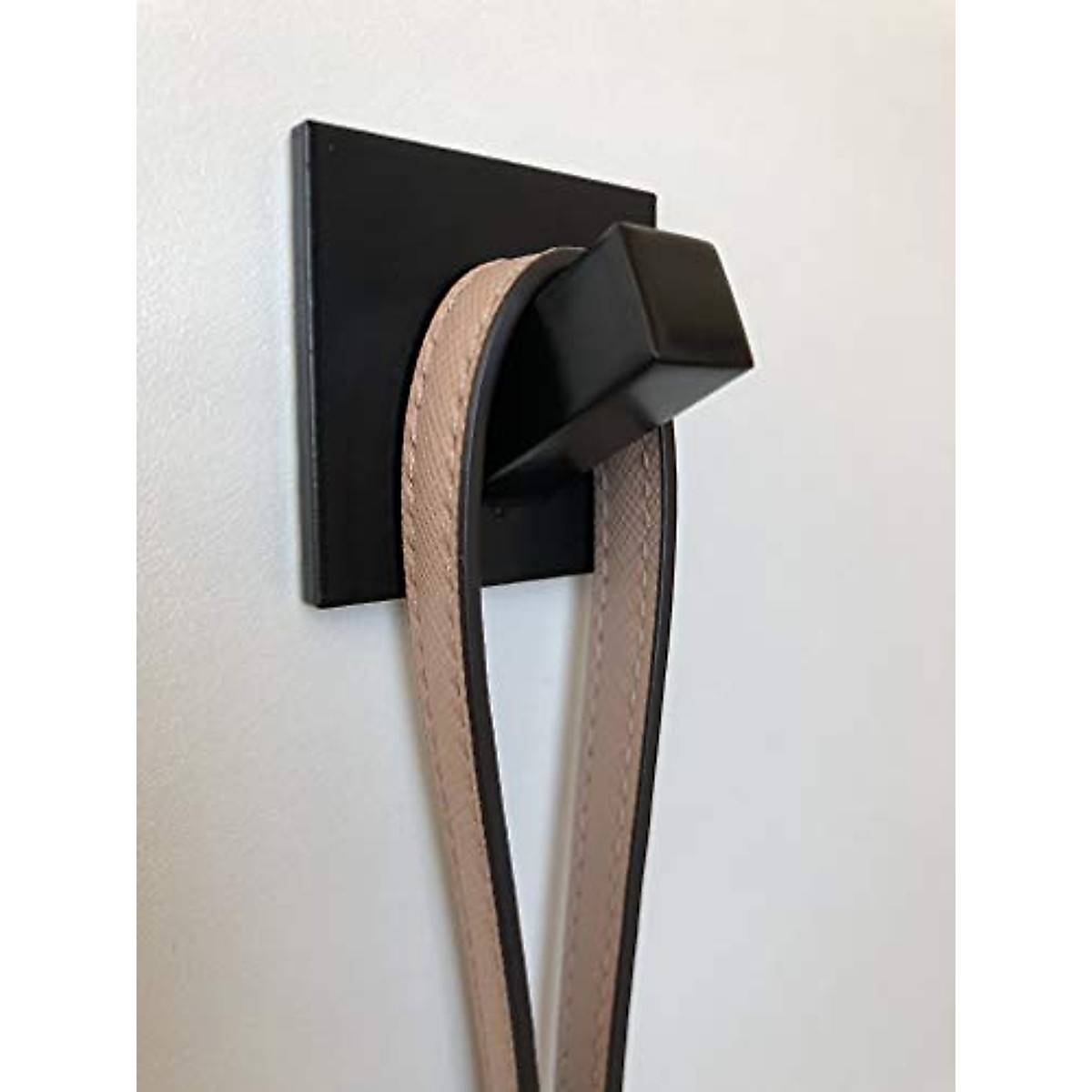 Generic Model Square,Towel Hooks Pack of 4 Towel Holder Wall Hooks Self-Adhesive Hooks Made of Stainless Steel No Drilling Rustproof Ideal for Bathroom Toilet Kitchen Office Matte Black