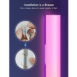 Govee Glide RGBIC Wall Lights, Music Wall Lights Works with Alexa and Google Assistant, Smart LED Light Bars for Bedroom, Living Room, Gaming Room, Party, Music Sync, 7 Panels Set (2 Sections/Panel)