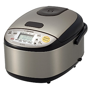 Zojirushi EP-PBC10 Gourmet d'Expert Electric Skillet & NS-LGC05XB Micom Rice Cooker & Warmer, 3-Cups (uncooked), Stainless Black